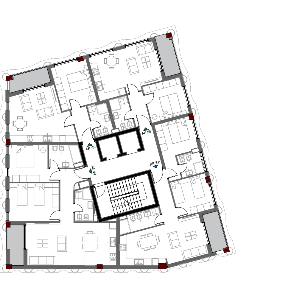 Apartamenti 25 test, Kati 3 - Tabi Construction